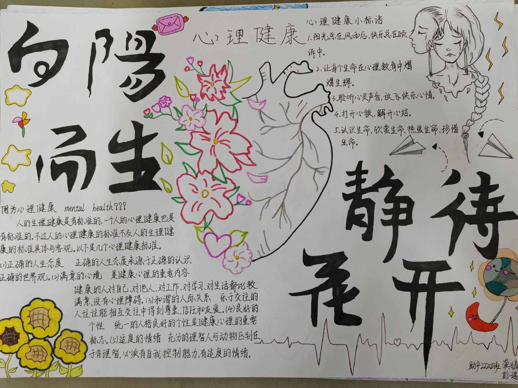 关爱自我,筑梦未来——护理学院开展心理健康教育主题手抄报活动 宜春职业技术学院